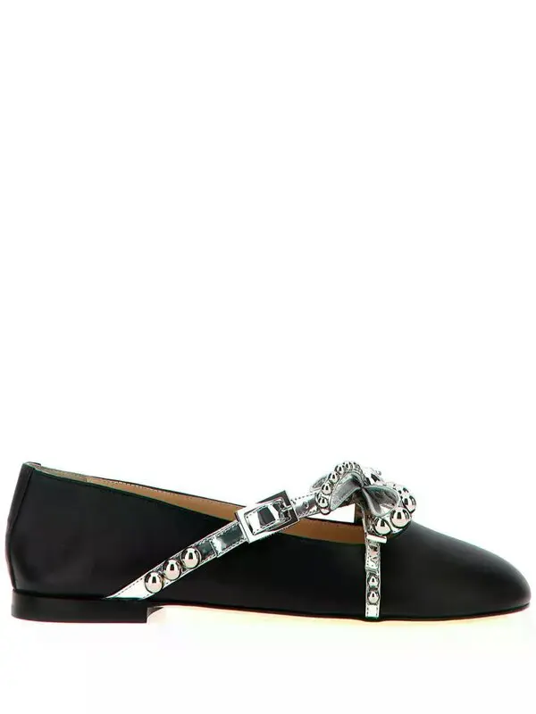 Mach & Mach Stud-embellished Ballet Flats - Black