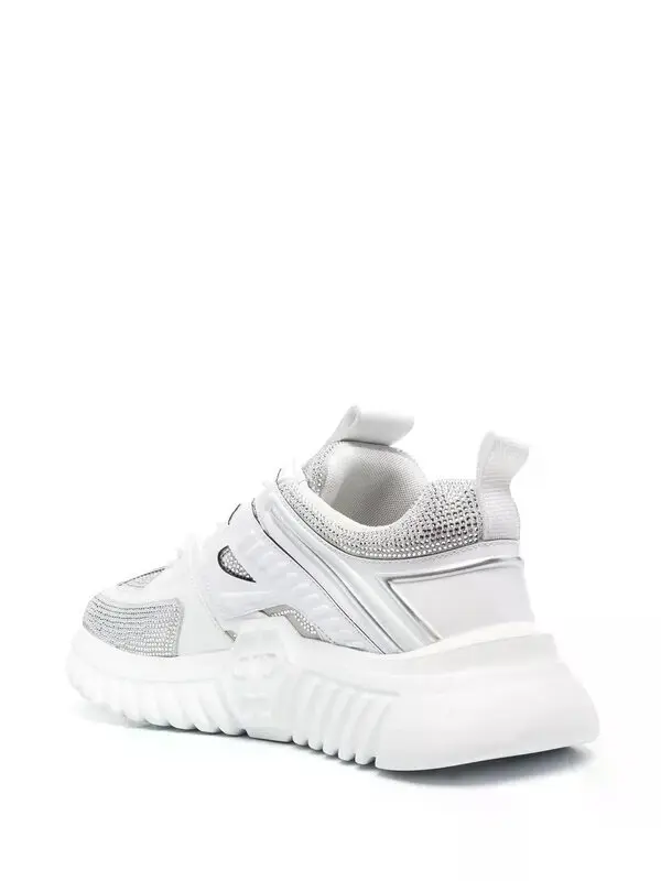 Philipp Plein Leather Rhinestone-embellished Runner Sneakers