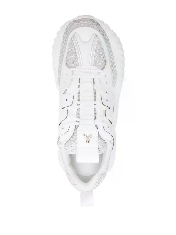 Philipp Plein Leather Rhinestone-embellished Runner Sneakers