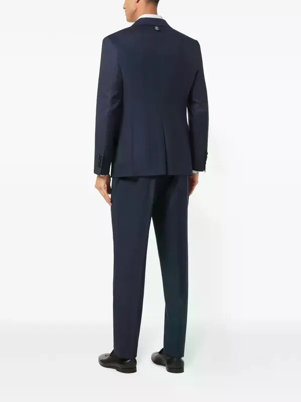 BILLIONAIRE Embroidered-logo Blazer - Blue