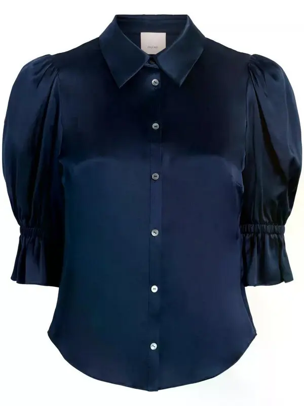 Cinq À Sept Fiona Silk Puff Sleeve Blouse