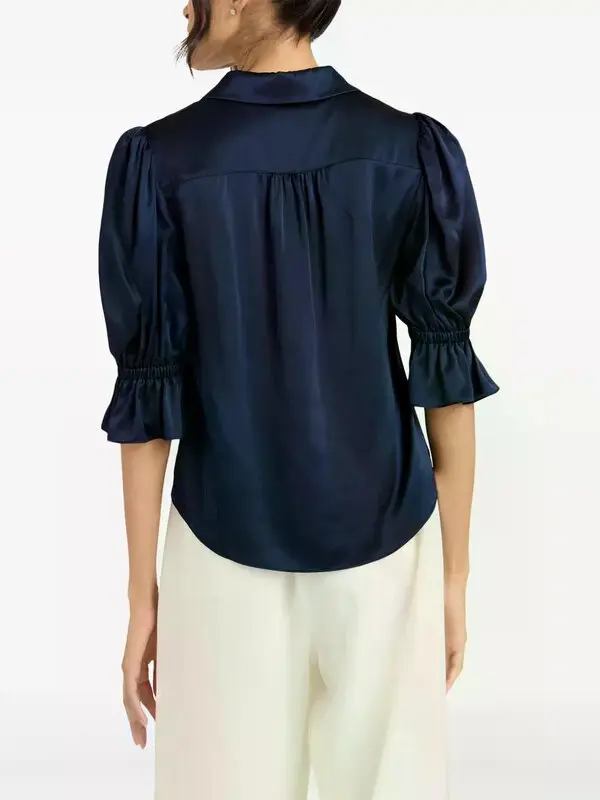 Cinq À Sept Fiona Silk Puff Sleeve Blouse