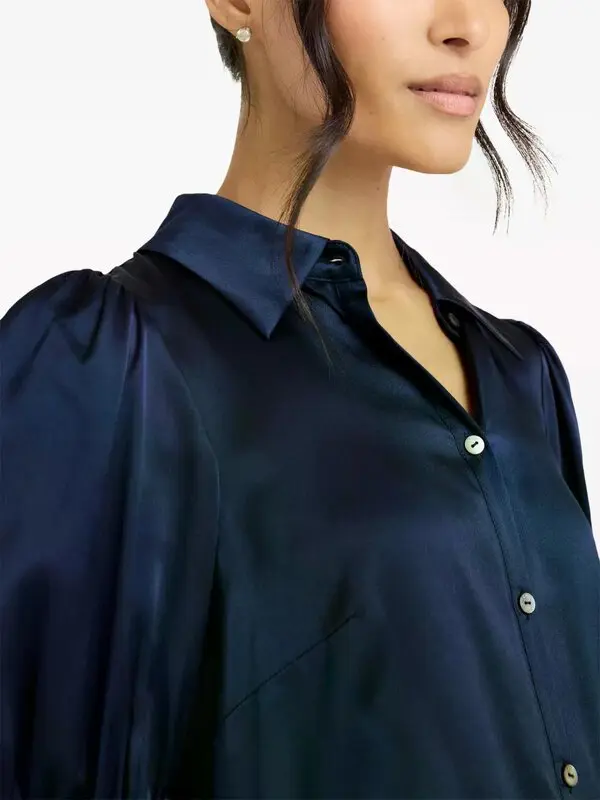 Cinq À Sept Fiona Silk Puff Sleeve Blouse