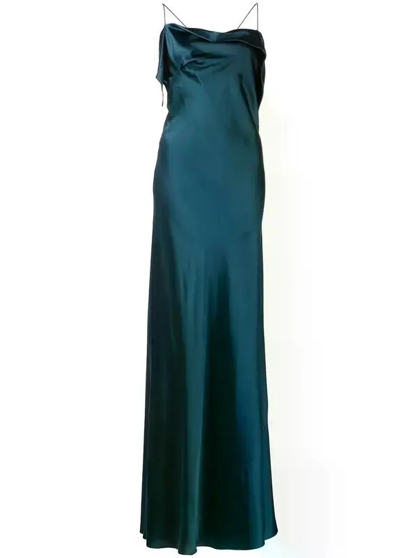 Michelle Mason Square-neck Silk Dress - Blue