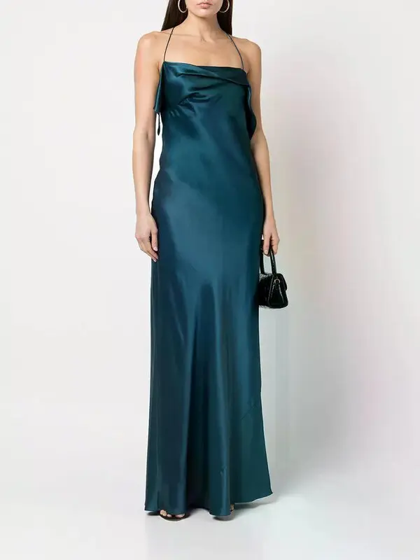 Michelle Mason Square-neck Silk Dress - Blue