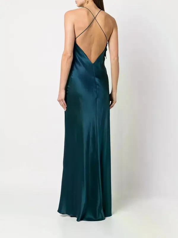 Michelle Mason Square-neck Silk Dress - Blue