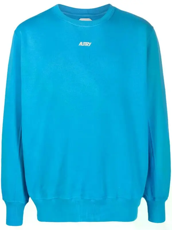 AUTRY Logo-flocked Cotton Sweatshirt