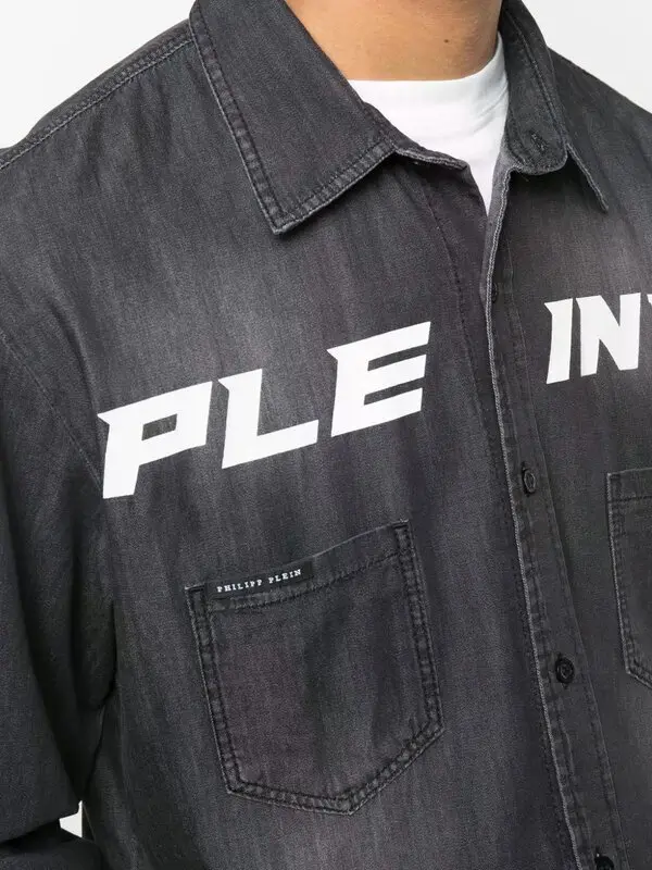 Philipp Plein Plein™ Logo Denim Shirt