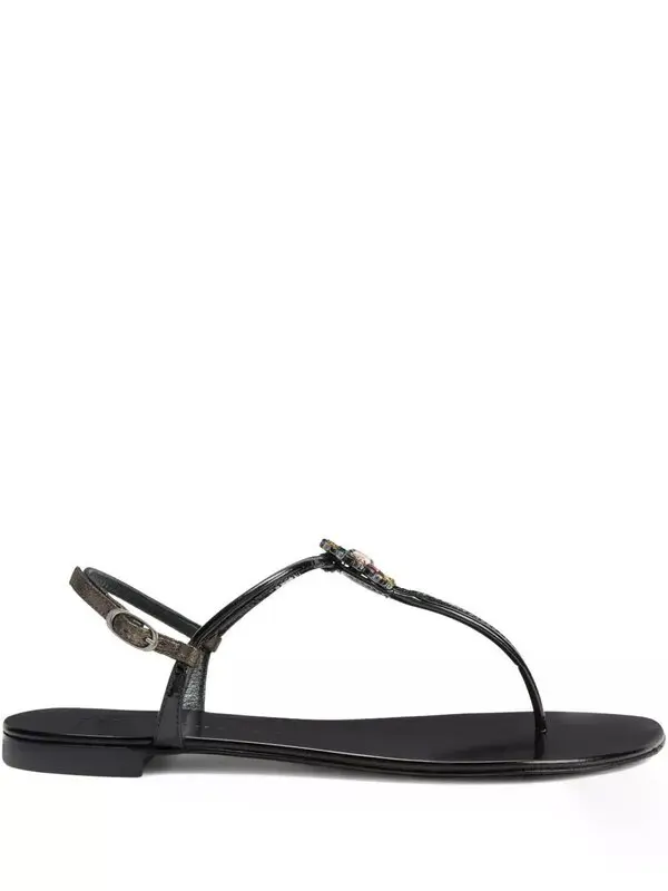 GIUSEPPE ZANOTTI Noussa Rhinestone-embellished Leather Sandals