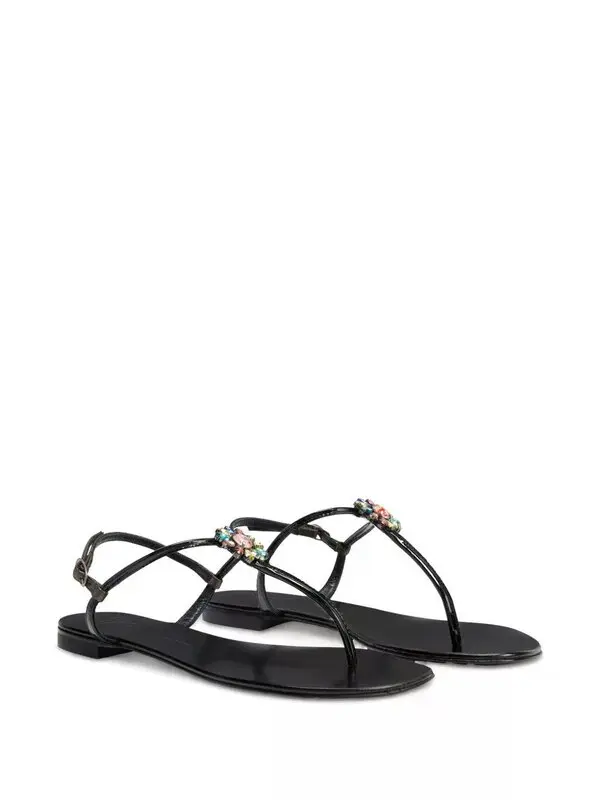 GIUSEPPE ZANOTTI Noussa Rhinestone-embellished Leather Sandals
