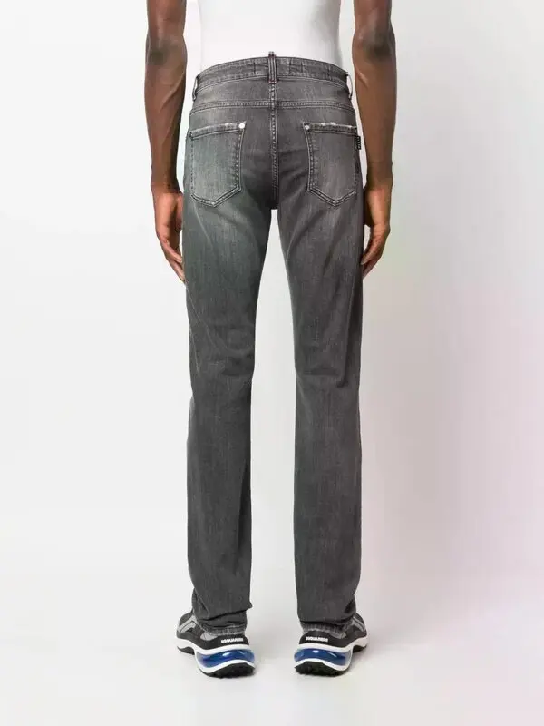 Philipp Plein Logo-patch Slim-cut Jeans - Grey