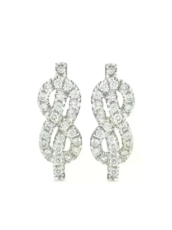 LILY GABRIELLA Platinum Forget Me Knot Diamond Earrings - Silver
