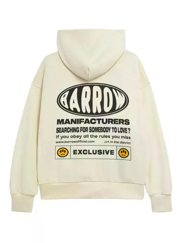 BARROW Logo Print Hoodie - Neutrals