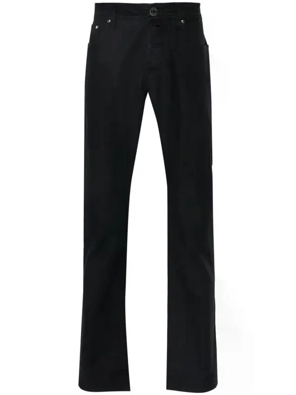 Jacob Cohen Scarf-detail Straight Trousers - Blue