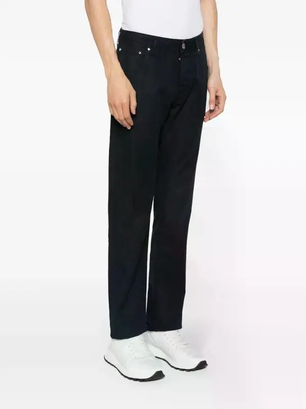 Jacob Cohen Scarf-detail Straight Trousers - Blue