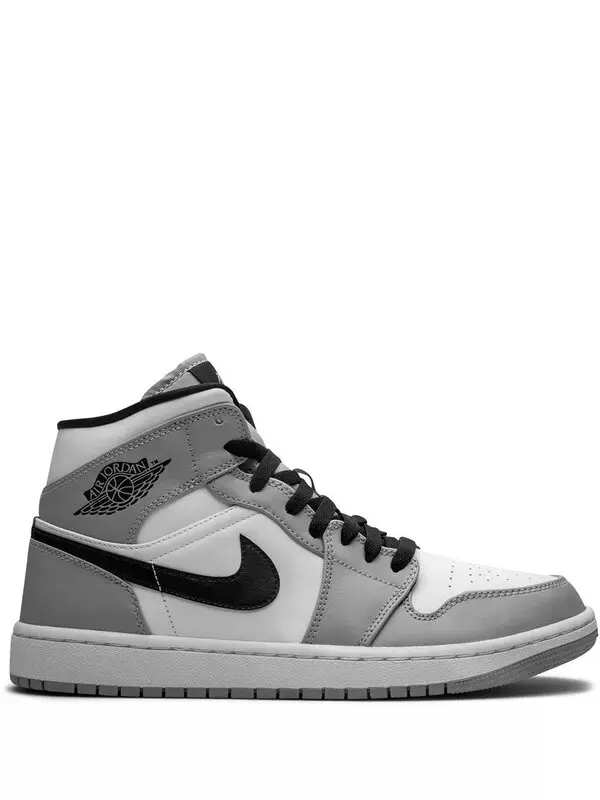 JORDAN Air 1 Mid Light Smoke Sneakers - Grey