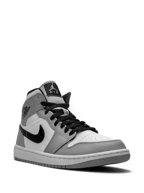 JORDAN Air 1 Mid Light Smoke Sneakers - Grey