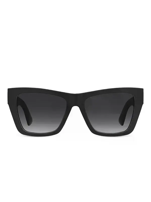 Moschino Rectangle Frame Sunglasses With Logo Plaque - Black