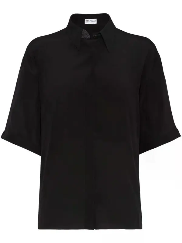 Brunello Cucinelli Monili-bead Embellished Silk Shirt