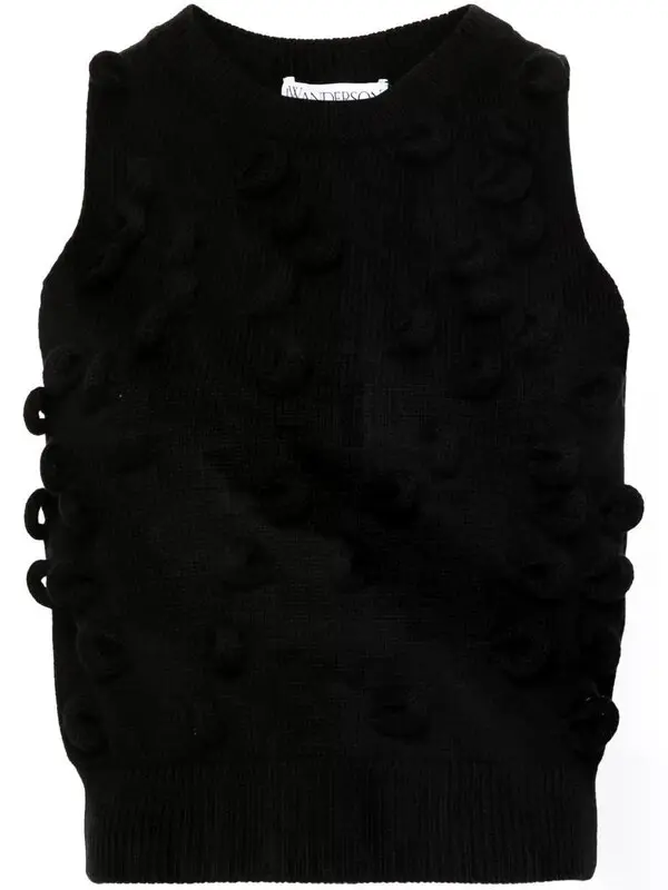 JW Anderson Loop-detailing Knitted Tank Top - Black