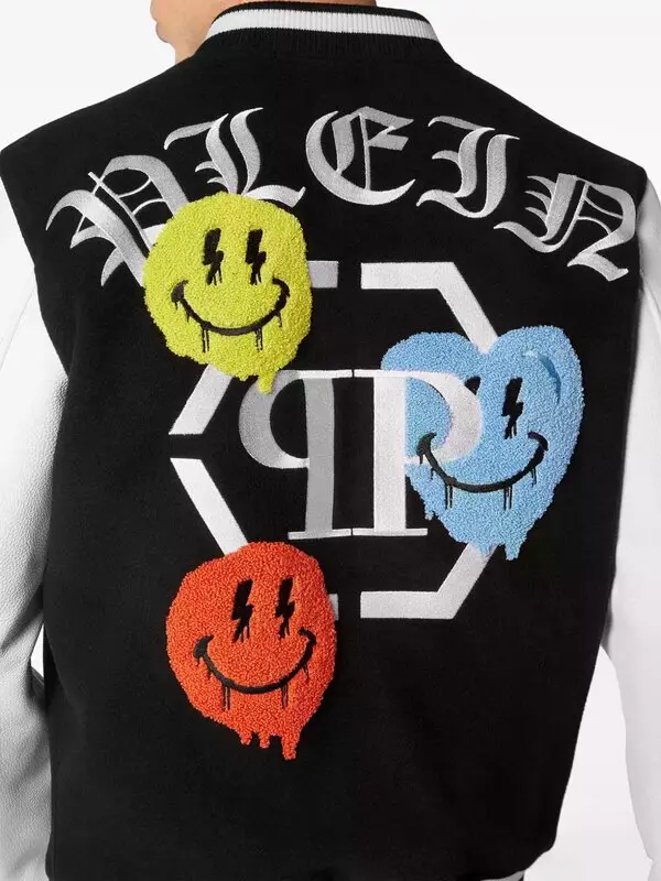 Philipp Plein Smile-appliqué Varsity Jacket