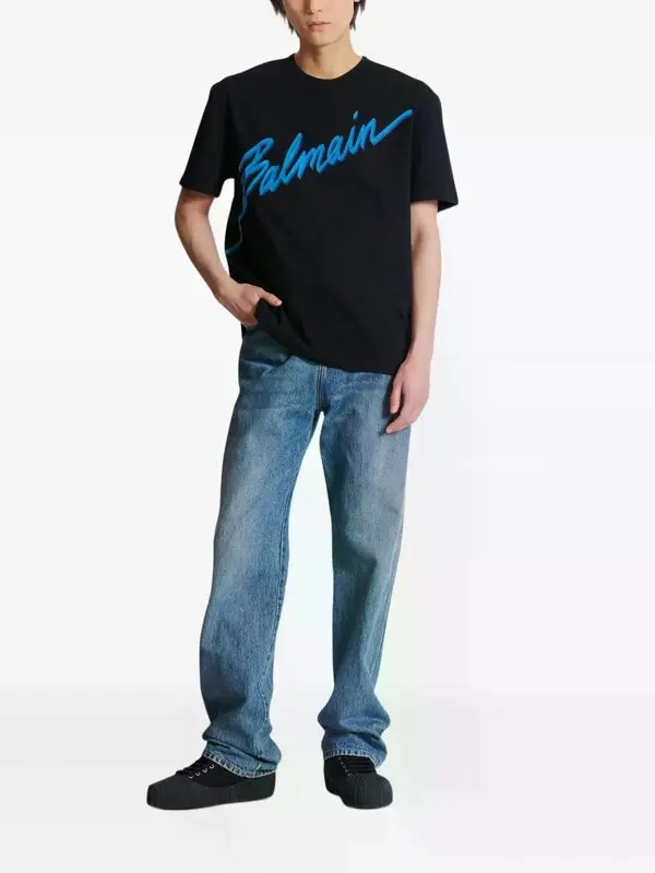 Balmain Flocked-finish T-shirt
