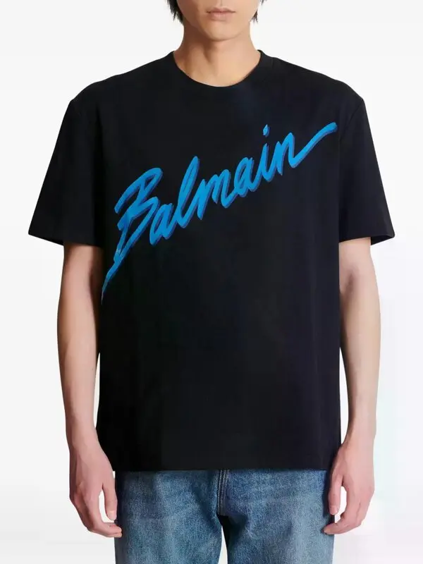 Balmain Flocked-finish T-shirt