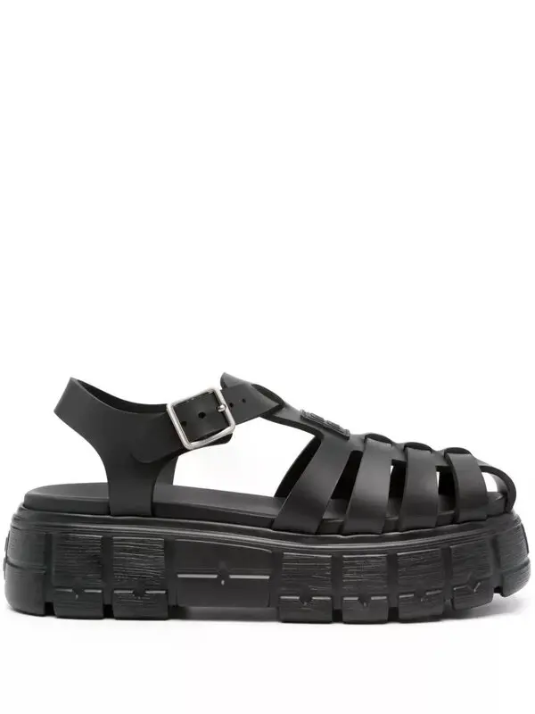 Miu Miu Appliqué-logo Flatform Sandals