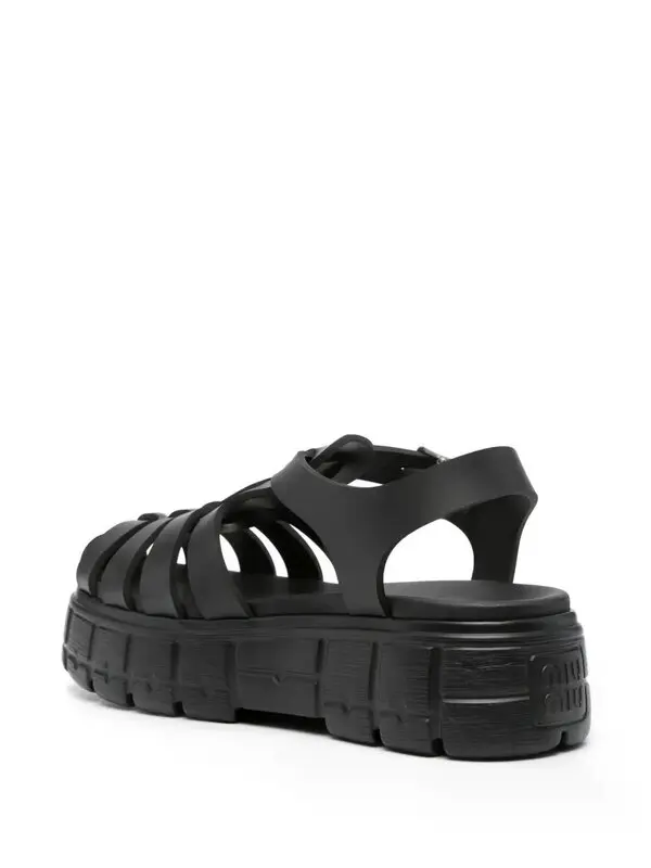 Miu Miu Appliqué-logo Flatform Sandals
