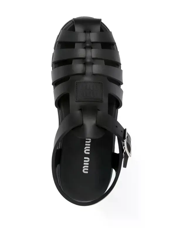Miu Miu Appliqué-logo Flatform Sandals
