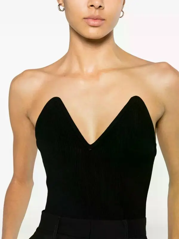 Coperni Ribbed-knit Bustier Top