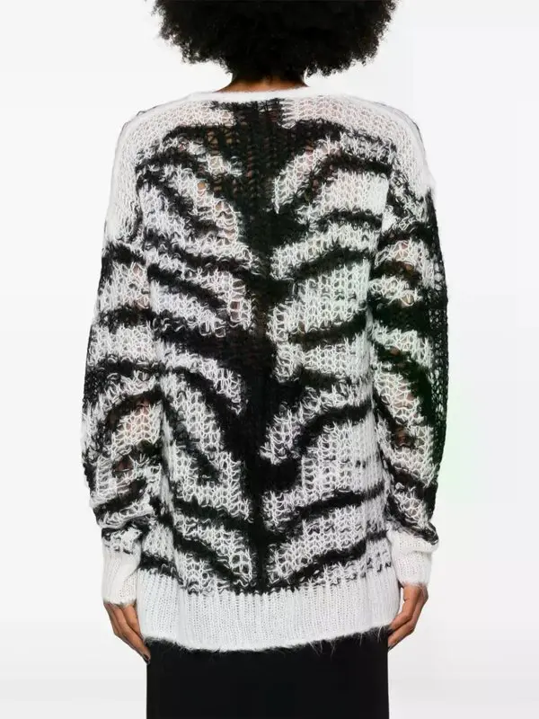 Stella McCartney Tiger-pattern Open-knit Jumper