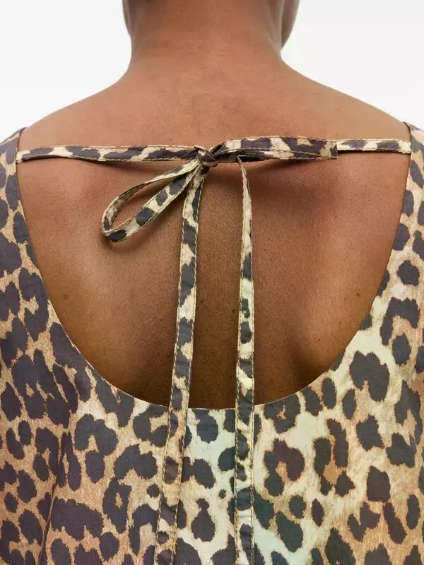 GANNI Leopard-print Dress - Neutrals