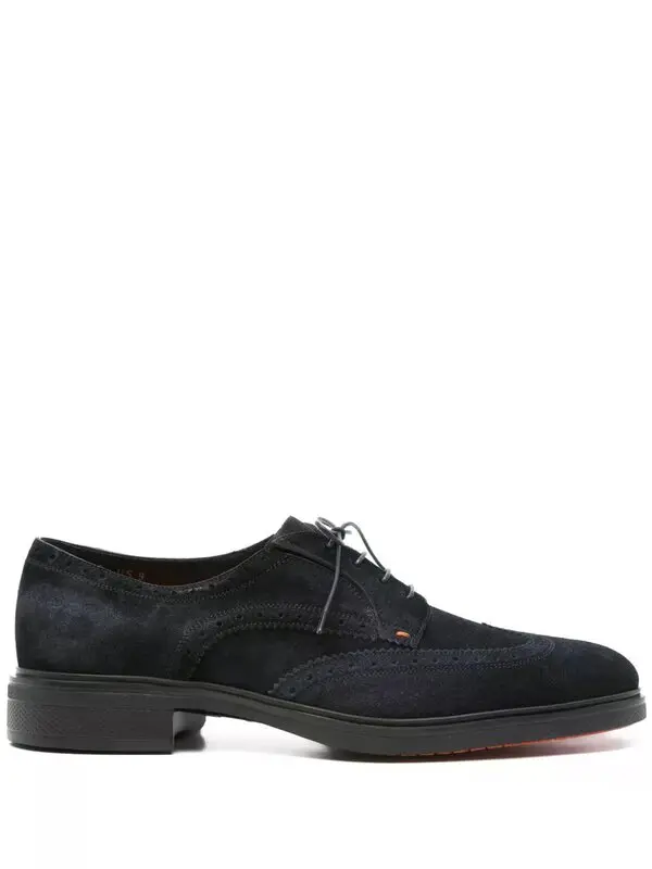 Santoni Suede Oxford Shoes
