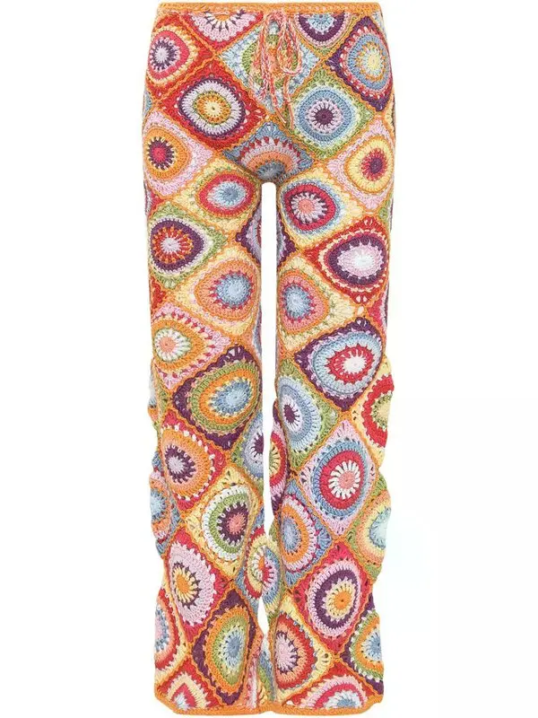 MIXIK Embroidered Straight-leg Trousers