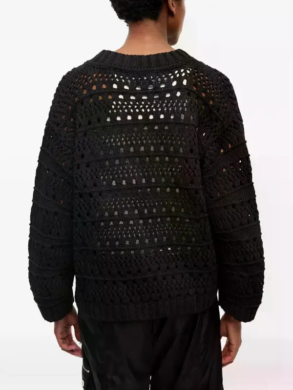 GANNI Open-knit V-neck Sweater
