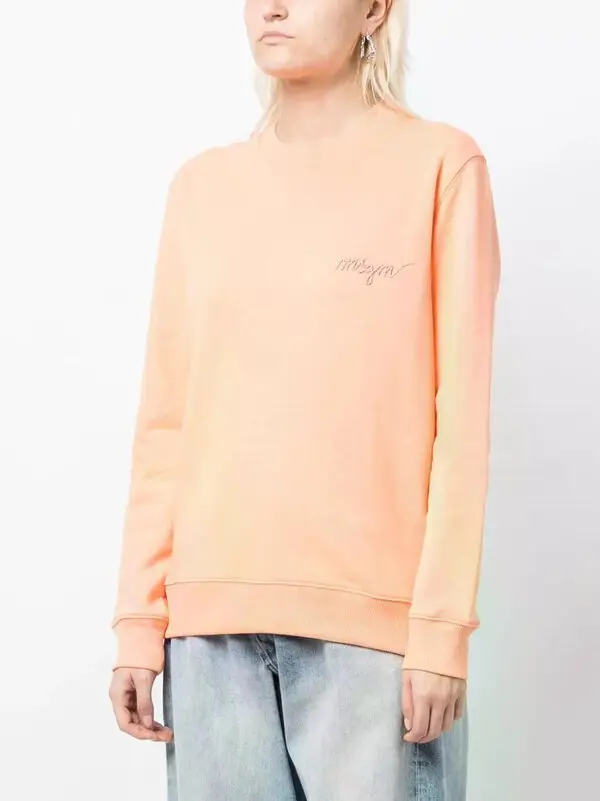 MSGM Logo-embroidered Cotton Sweatshirt - Orange