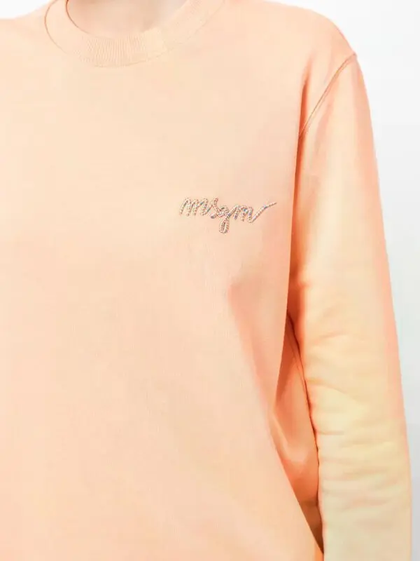MSGM Logo-embroidered Cotton Sweatshirt - Orange