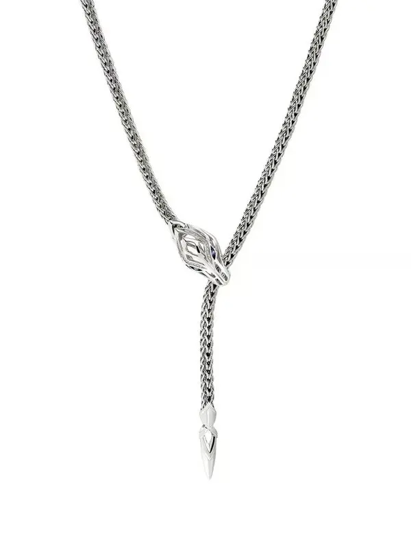 John Hardy Sterling Naga Lariat Necklace With Blue Sapphire - Silver