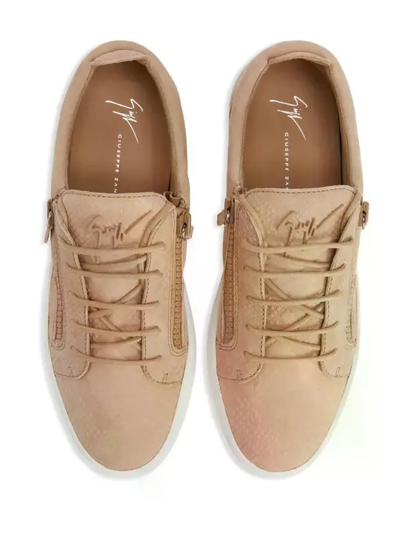 GIUSEPPE ZANOTTI Frankie Double-zip Low-top Sneakers - Neutrals