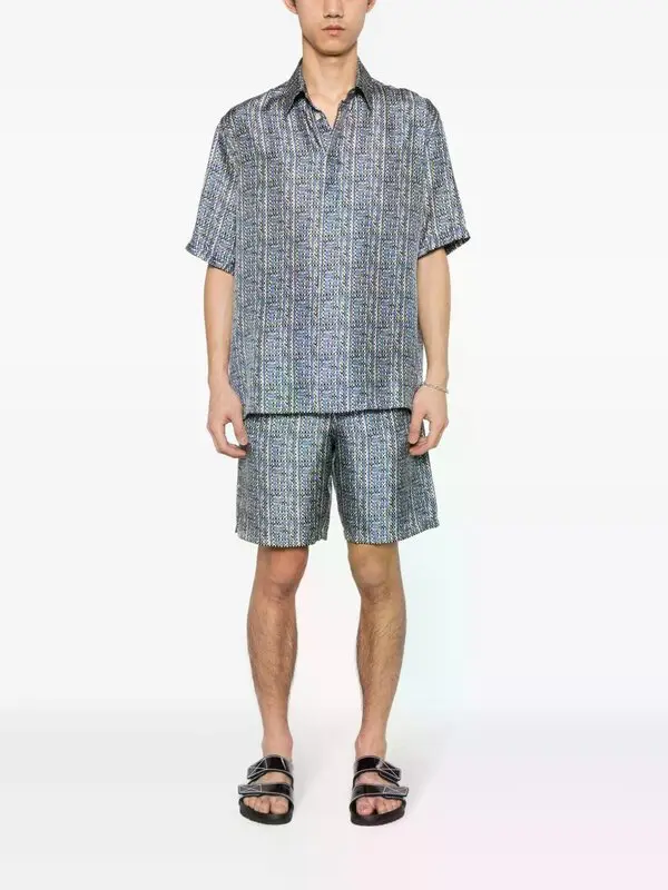 Fendi Ff-print Silk Shorts