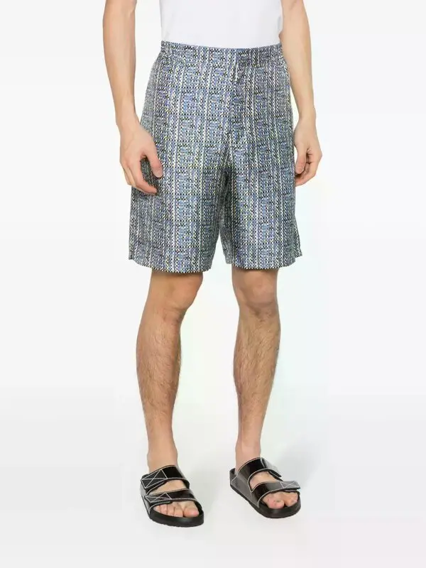 Fendi Ff-print Silk Shorts
