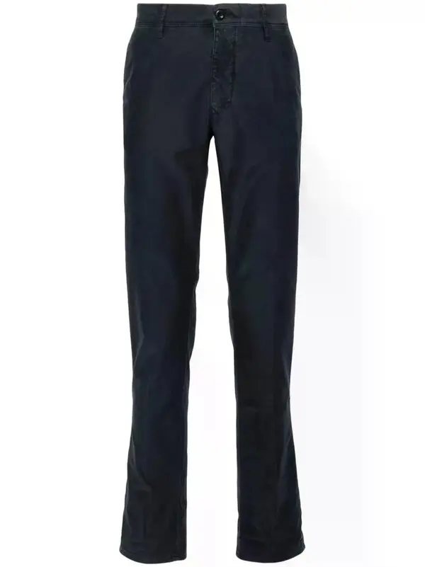 Incotex Logo-embroidered Trousers - Blue