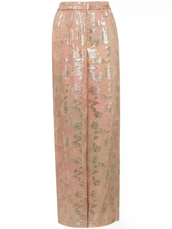 Biyan Floral-jacquard Wide-leg Trousers