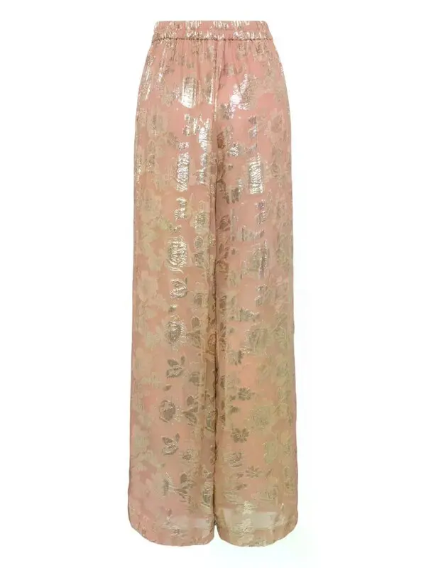 Biyan Floral-jacquard Wide-leg Trousers