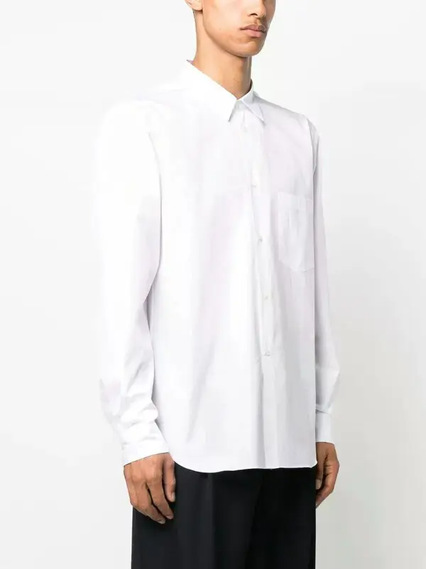 Comme Des Garçons Patch-pocket Cotton Shirt - White