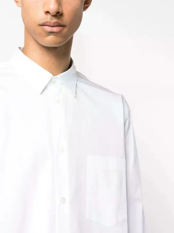 Comme Des Garçons Patch-pocket Cotton Shirt - White