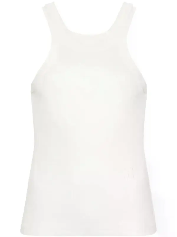Closed Logo-embroidered Ribbed Tank Top - Neutrals