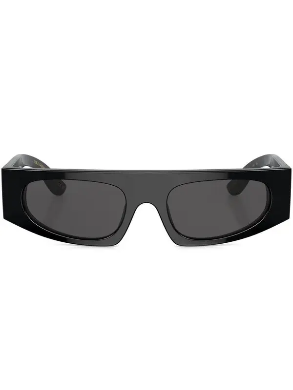 Dolce & Gabbana Logo-plaque Rectangular Sunglasses - Black