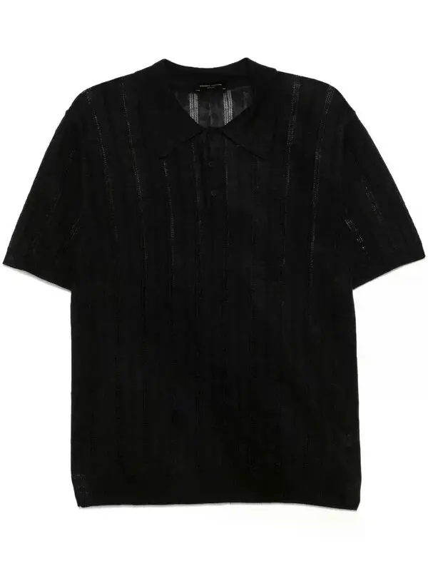 ROBERTO COLLINA Openwork-knit Polo Shirt